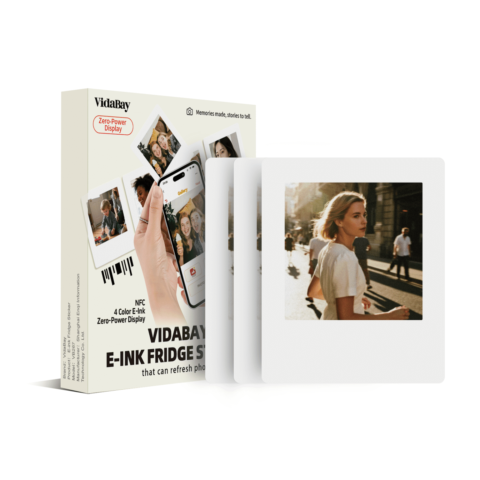 White E-Paper Fridge Sticker – vidabay.net